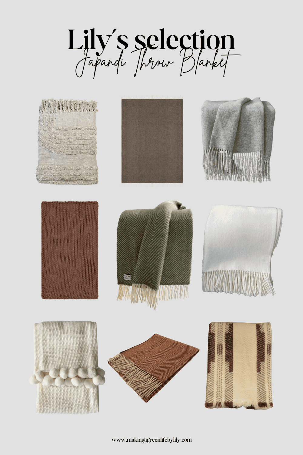 Lily’s Japandi Throw Blanket Selection